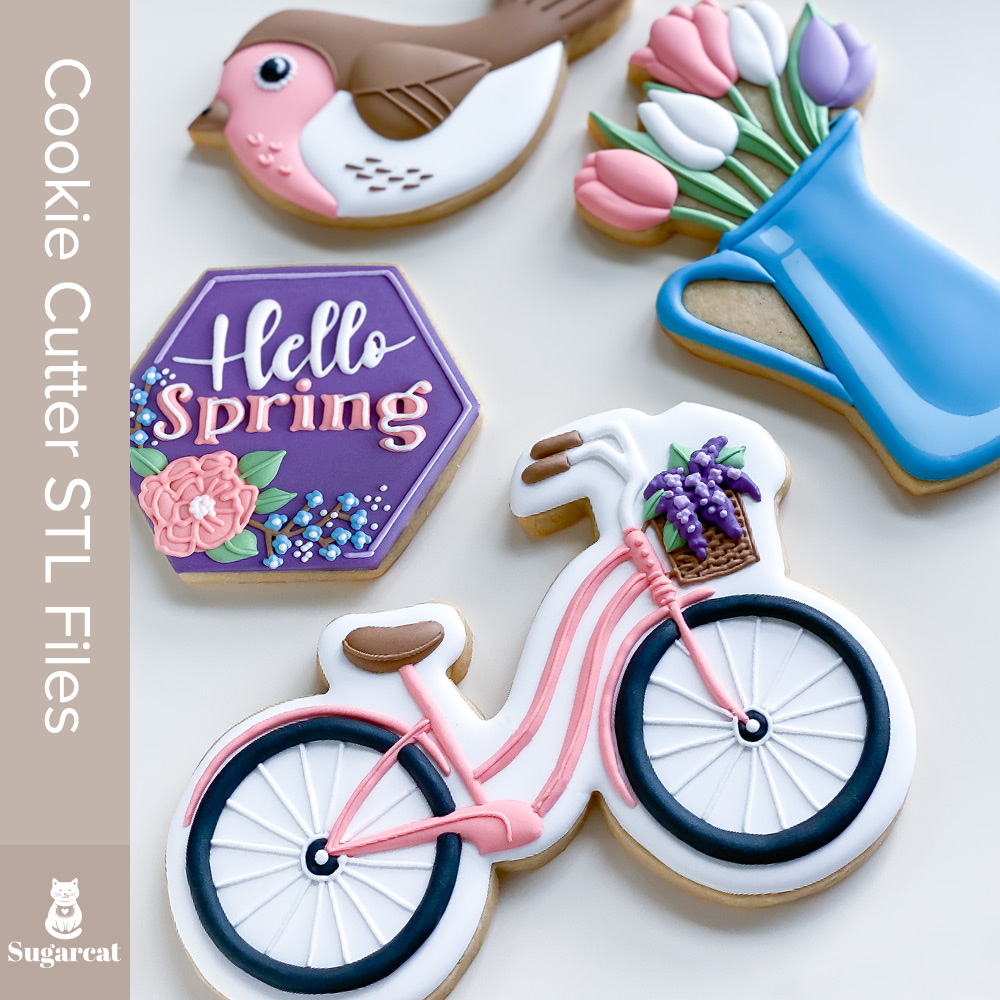 STL Download | Hello Spring Cookie Cutters – Sugarcat Cookies